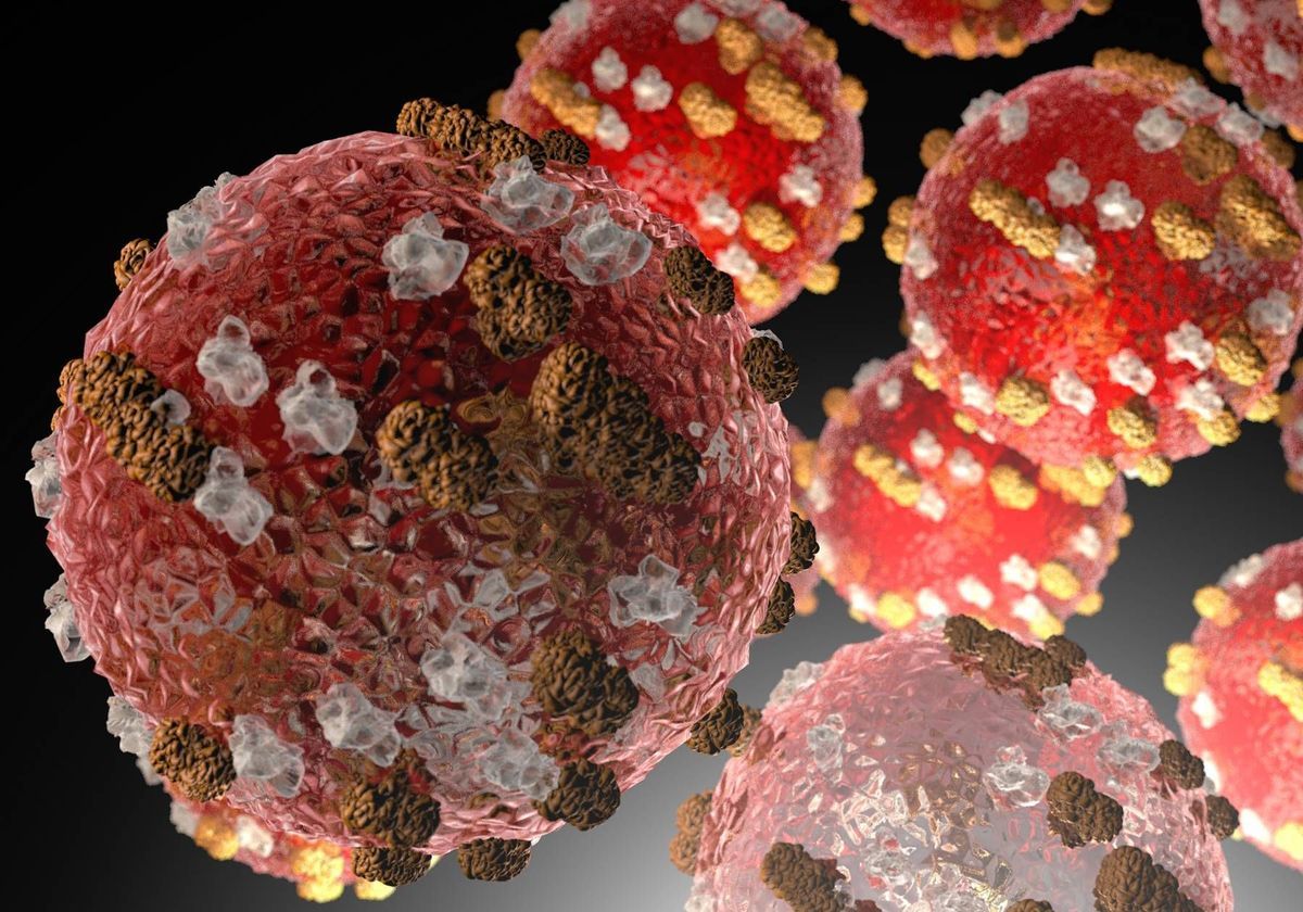 Measles Virus Under Microscope